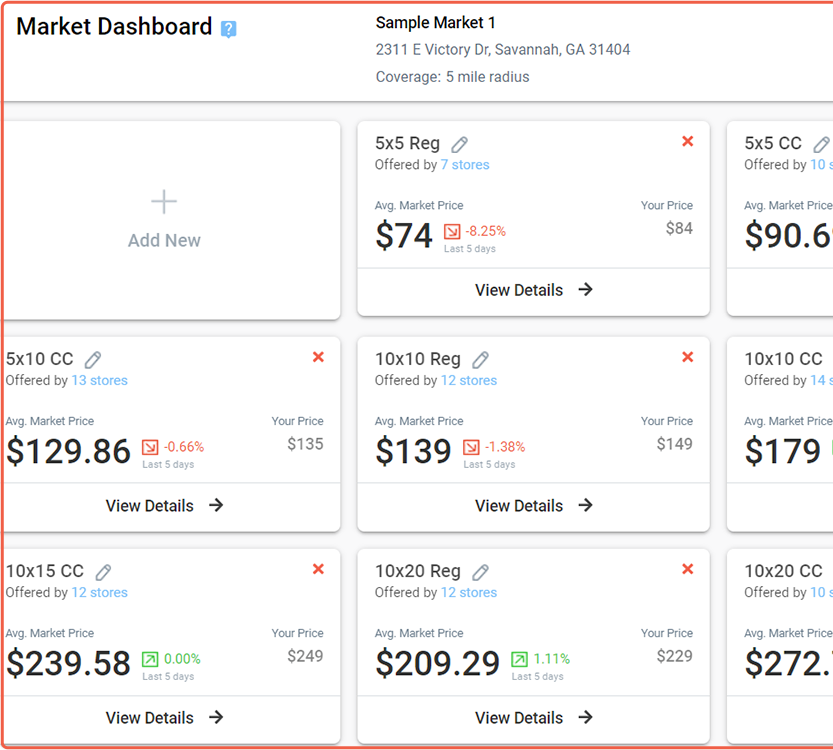 StorTrack: Self-storage market pricing data